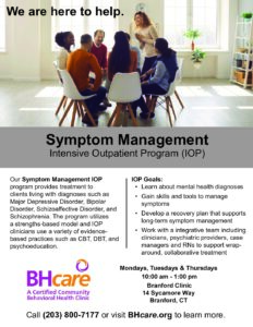 symptom management IOP Branford flyer | BHcare
